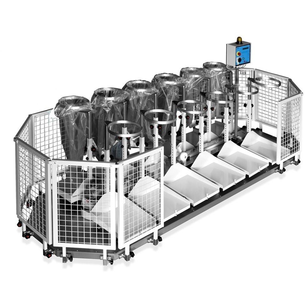 Longitudinal carousel for boxes / bags